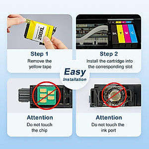 MYTONER Remanufactured Ink Cartridge Replacement for Epson 200XL 200 XL for Expression XP-200 XP-300 XP-310 XP-400 XP-410 Workforce WF-2520 WF-2530 WF-2540 Printer(2 Black,1 Cyan, 1 Magenta,1 Yellow)