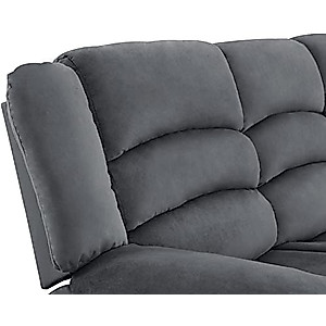 Blackjack Furniture Winthrop Microfiber, Modern Recliner Chair for Living Room and Home Theater, 60" L x 35" W x 40" H, Den Loveseat, Gray