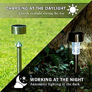 SOWSUN Solar Pathway Lights Outdoor ,Solar Powered Landscape Garden Lights for Pathway ,Lawn, Patio, Yard,Path,Walkway Decoration-12 Pack(White)