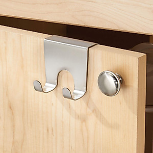 InterDesign Forma Over the Cabinet Hooks, brushed stainless Steel