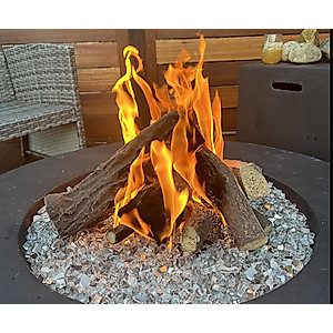 Gas Fireplace Logs 10pcs Fake Fireplace Logs Faux Electric Fireplace Logs for Gas Fireplace Insert, Large Ceramic Wood Fake Fire Logs for Outdoor Fire Pit Firebowl Indoor Fireplace Decoration