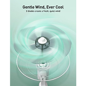 PARIS RHÔNE Wall Mount Fan with Remote,16 Inch Wall Fan with 5 Blades, 5 Speeds, 8 Hour Timer, 90° Oscillating Quiet Wall Fan with Remote for Home Office Bedroom Living Room Garage (White)