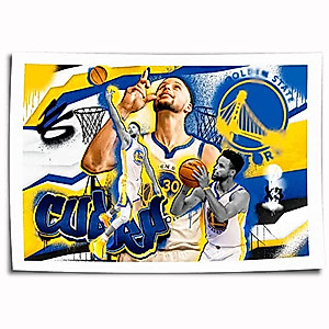 Stephen Curry Poster Basketball Posters 2022 Super Star Poster Canvas Wall Art Decoration for Living Room NOUCAN (16x24 No Framed,A)