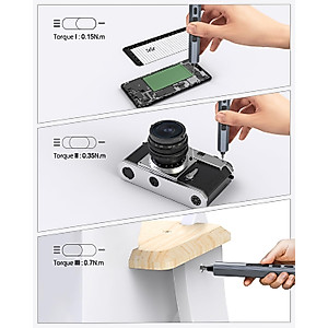 Mini Electric Screwdriver Set, 155-in-1 Precision Screwdriver with 140 S2 Magnetic Bits, 650mAh USB C Charging, 3 Torque Settings & Built-in Magnetizer for DIY Projects