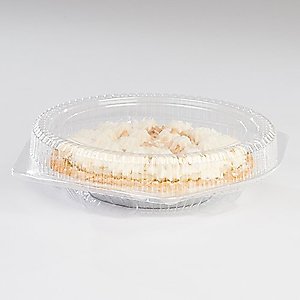 Detroit Forming 10" Pie Container LBH-111 Clear OPS Plastic Hinged Locking Lid Shallow Dome Food | 100/Case