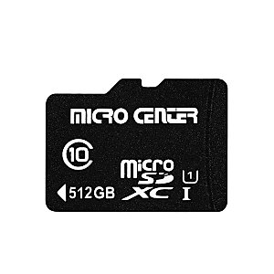 Micro Center 512GB Class 10 MicroSDXC Flash Memory Card with Adapter for Mobile Device Storage Phone, Tablet, Drone & Full HD Video Recording - 90MB/s UHS-I, C10, U1, V30, A1 (1 Pack)