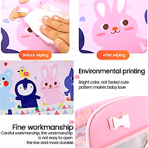 Cherry Juilt Car Seat Organizer Kids Travel Safety Seat Tray for Kids Toddlers Activities in Car Seat, Stroller, Airplane Touch Screen iPad Holder Waterproof Dry Erase Side Pocket (Pink)