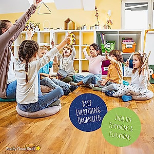 Really Good Stuff Chapter Book Library Bins with Dividers, 8¾" x 13½" x 7¾" - 4 Pack, Neon | Plastic Shelf Bin Organizer for Classroom Library, Book Organization, Documents, Files, Magazines