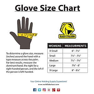 AngelFire Stick/MIG Welding Gloves - Black with Beige Flourish, Size Small