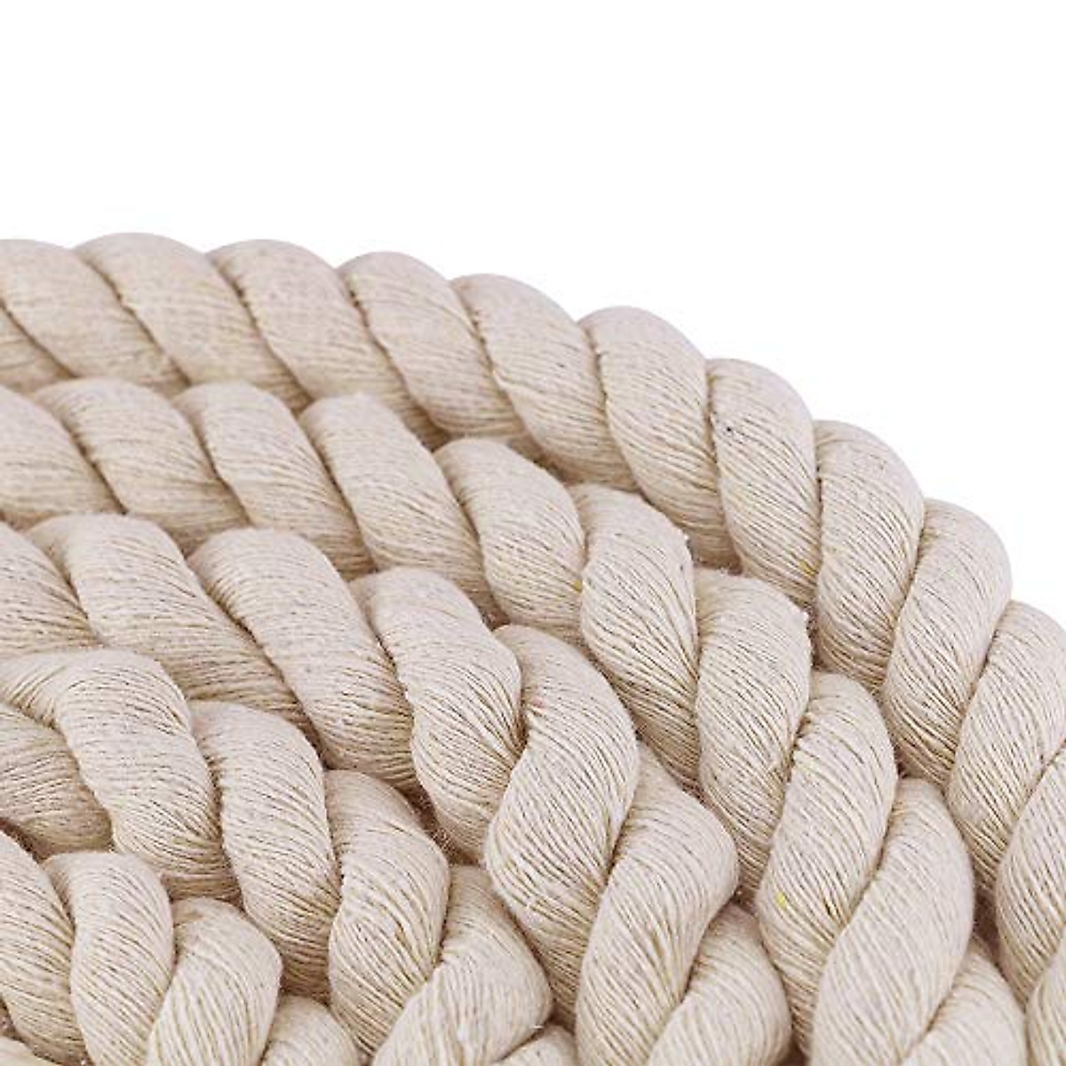 Faxco 10ft Natural Twisted Cotton Rope Strong Triple-Strand Rope for Sports, Crafts, Indoor Outdoor Use Tug of War Rope