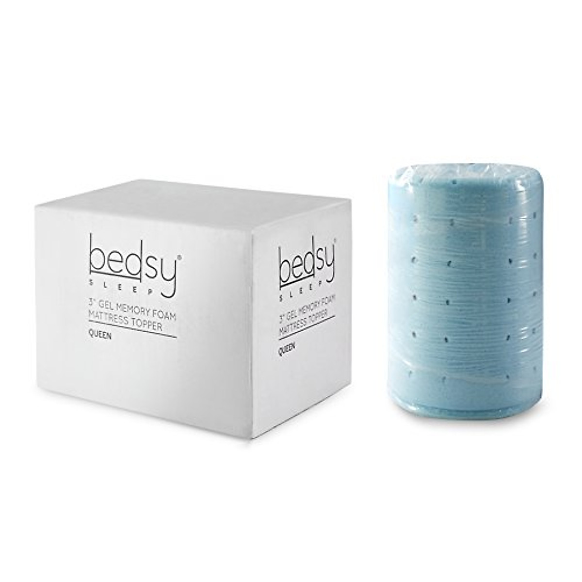 Bedsy Sleep Mattress Topper Gel Memory Foam, Queen, Blue