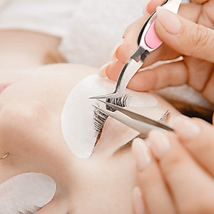 Craft Tweezers Cross Locking Precisiontweezers Stainless Steel Soft-grip Tweezers Pointed Tip Cutting Pliers for DIY Craft Jewelry Eyelash Extensions Nail Beading Tool(Curved Style,3 Pieces)