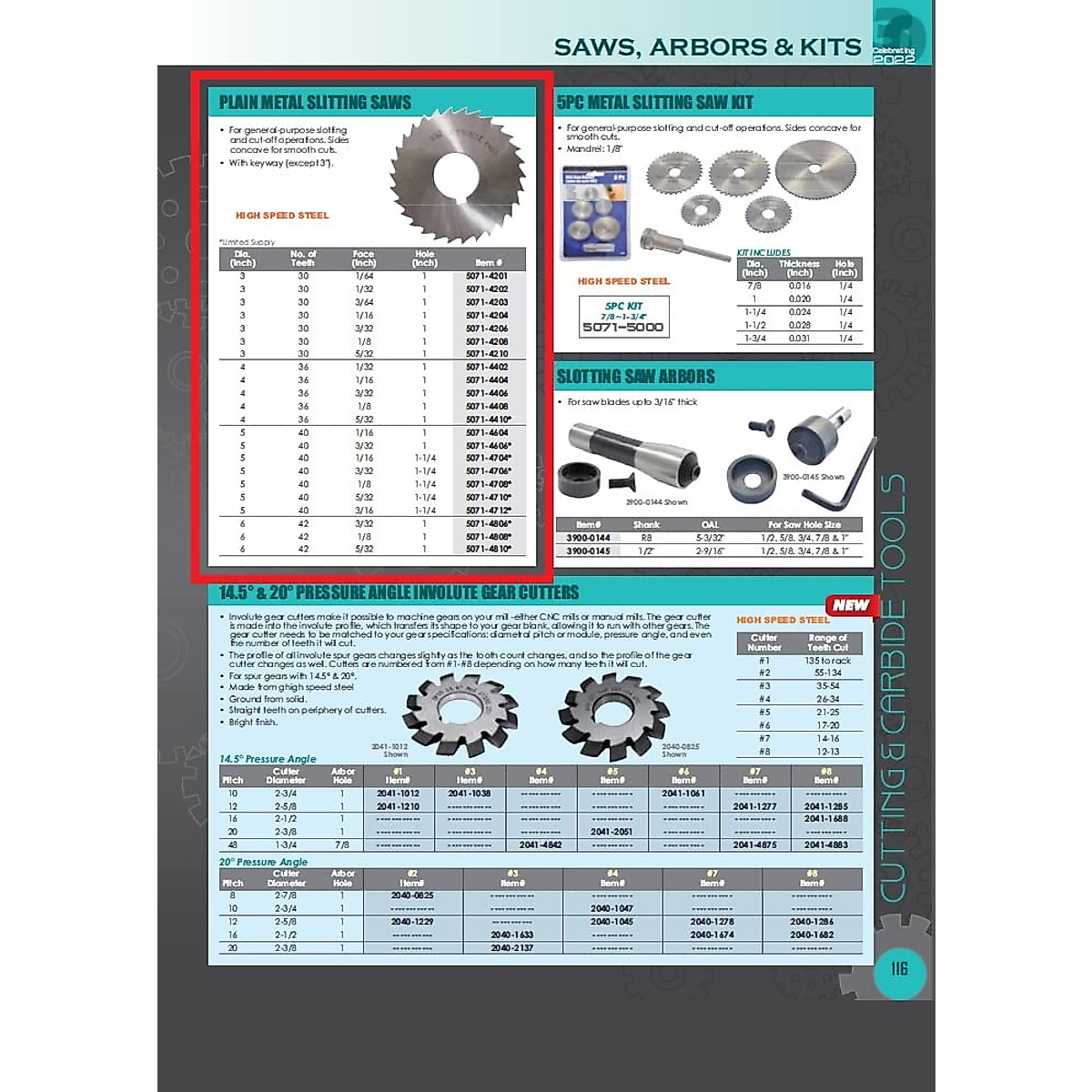 HHIP 5071-4203 3 x 3/64 x 1" High Speed Steel Plain Slitting Saw