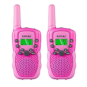 Walkie Talkies,Walkie Talkies for Kids 22 Channels 2 Way Radio with Backlit LCD Screen & LED Flashlight, Birthday Gifts Toys for Girls(Pink,2 Pack)