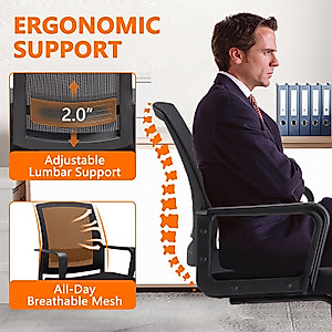 CLATINA Office Guest Chair with Lumbar Support and Mid Back Mesh Space Air Grid Series for Reception Conference Room