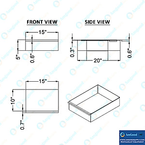 20 in. x 14 in. x 5 in. Stainless Steel Table Drawer | Metal Drawer for Prep Work Table