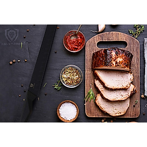 Dalstrong Slicing Knife - 12 inch - Shadow Black Series - Black Titanium Nitride Coated - High Carbon - 7CR17MOV-X Vacuum Treated Steel Carving Knife - Sheath - Kitchen Knife Slicer - NSF Certified