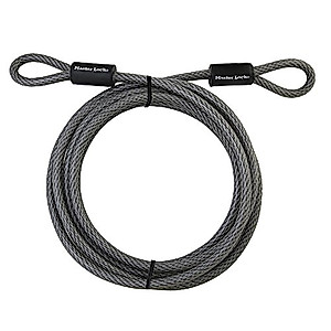Master Lock 72DPF Steel Cable with Looped Ends, 15 ft. Long, 1 Pack, Black