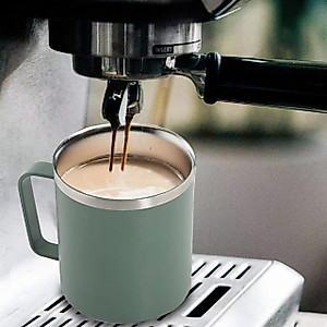 Innopack Insulated Coffee Mug with Handle, 13oz Stainless Steel Togo Coffee Travel Mug, Reusable and Durable Double Wall Coffee Cup, Powder Coated Green