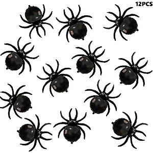 17.2" Halloween Black Spider balloons - 12Pcs Mini Spiders Foil Balloon for Halloween Decoration Day of Death New Year Birthday Spooky Party Supplier