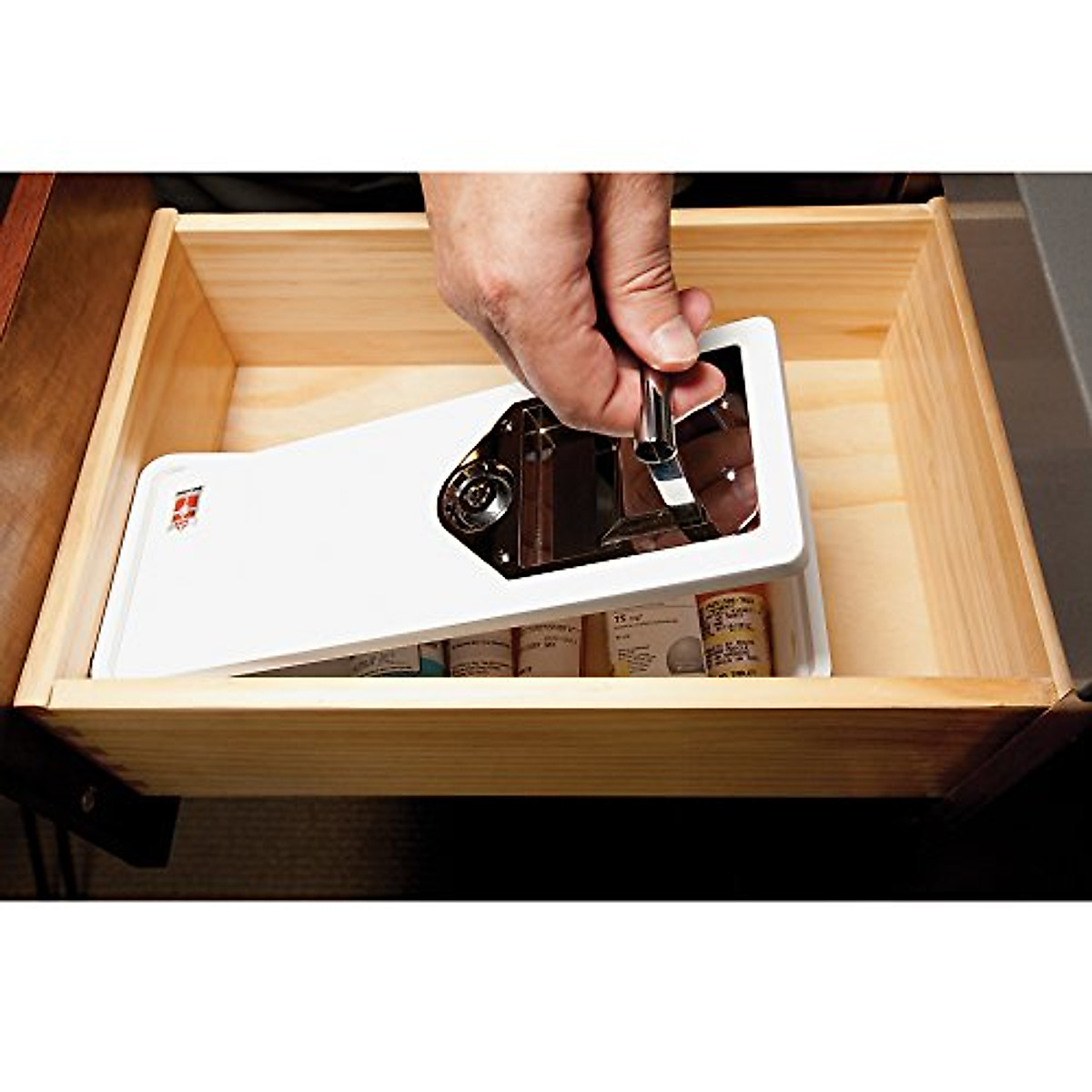 MEDICINE RX SAFE Medicine Safe-Standard Key, White