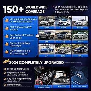 Autel MaxiCOM MK808BT PRO Scanner: 2024 Full Bidirectional Tool Level-up of MK808S MX808S MK808Z MK808, OS 11, 4G+64G 2.4G&5G WIFI, Active Test, 28+ Service, All Sys Diagnostics AutoAuth BT506 Support