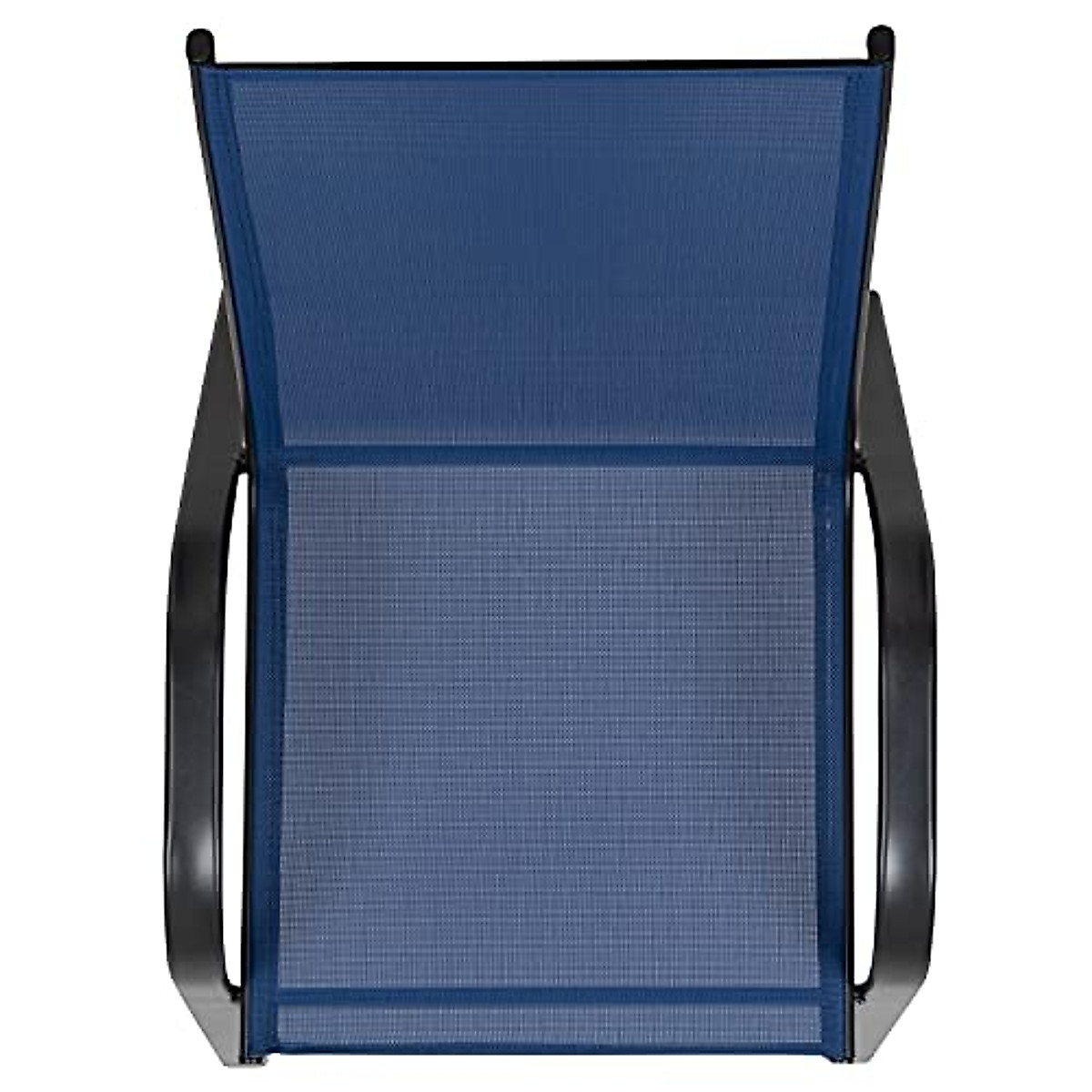 Flash Furniture Brazos Series Outdoor Stackable Patio Chairs with Flex Comfort Material, Stacking Outdoor Modern Sling Patio Chairs, Set of 4, Navy