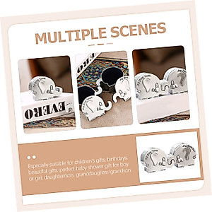 Kisangel 1 pair box Kids and Curl Shower Elephant Container Silver Keepsake Save Souvenir St Toddler Storage Saver for Fairy Organizer First Metal Teeth Holder Tooth