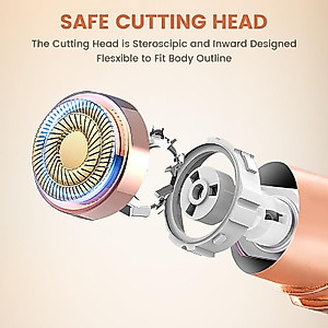 Facial Hair Removal for Women, Mini Hair Remover, Electric Razor Shaver Portable Bikini Epilator for Lips, Chin, Armpit, Peach Fuzz, Fingers, Neck, Cheek and USB Rechargeable(Champagne）