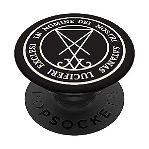 Black base white Sigil of Lucifer Satanic Symbol PopSockets PopGrip: Swappable Grip for Phones & Tablets
