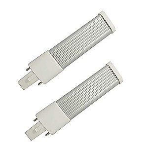 E-Simpo L135mm/5.3" 2-Pack 4W G23 PL-S 7W Plug in Recessed PL Bulb 2-Pin Horizontal Retrofit CFL PLS-7W Replacement 110V 220V 180° View Angle Ceiling Lamp (Daylight 6000-6500k)