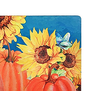 VERTKREA Thanksgiving Area Rug, Sunflower Pumpkin Mats, Autumn Floor Mats Rubber Rugs for Indoor Outdoor Entryway Kitchen Living Room Bedroom Bathroom, 18 x 29.5 Inches