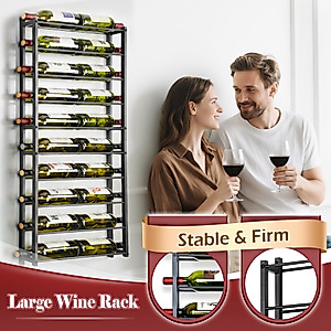 AQAREA Wine Rack Wall Mounted Wine Rack (Black/Metal) 20 Bottle Wine Rack Wall Mounted, Assembled Wall Wine Storage Holder