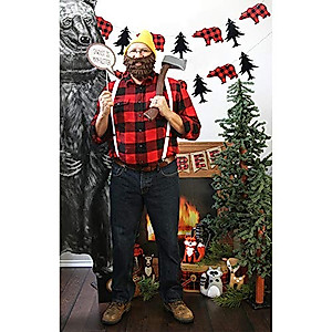 Lumberjack Theme Banner Garland Party Supplies for Kid Birthday & Baby Shower Party Decoration