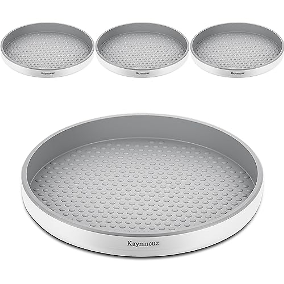 10 Inch Non Skid Lazy Susan Organizer, Spice Rack Organizer, Lazy Susan Turntable, Turntable Rack for Cabinet, Pantry Organization and Storage, Kitchen, Fridge, Bathroom Makeup, 4 Pack