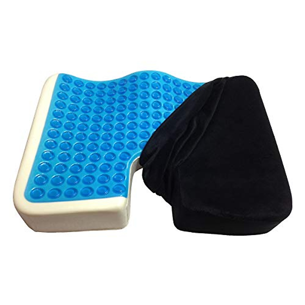 Kieba Coccyx Seat Cushion, Cool Gel Memory Foam Large Orthopedic Tailbone Pillow for Sciatica, Back, and Tailbone Pain (Black)