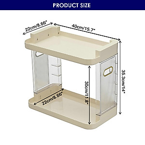 Bathroom Counter Organizer Countertop Storage 2-Tier, Kitchen Organizer Tray，Multi-Purpose Vanity Shelf Organizer，GT0528WK