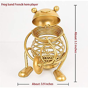 Red Spider Creative Golden Animal Band Band Iron Decoration Simple Modern Hotel Decorations Home Desktop Decoration Coffee Table Decor Metal Pen Holder (French Horn Player)