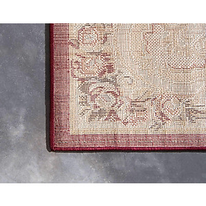 Unique Loom Versailles Collection Area Rug - Charles (5' 3" x 8' Rectangle Red/Cream)