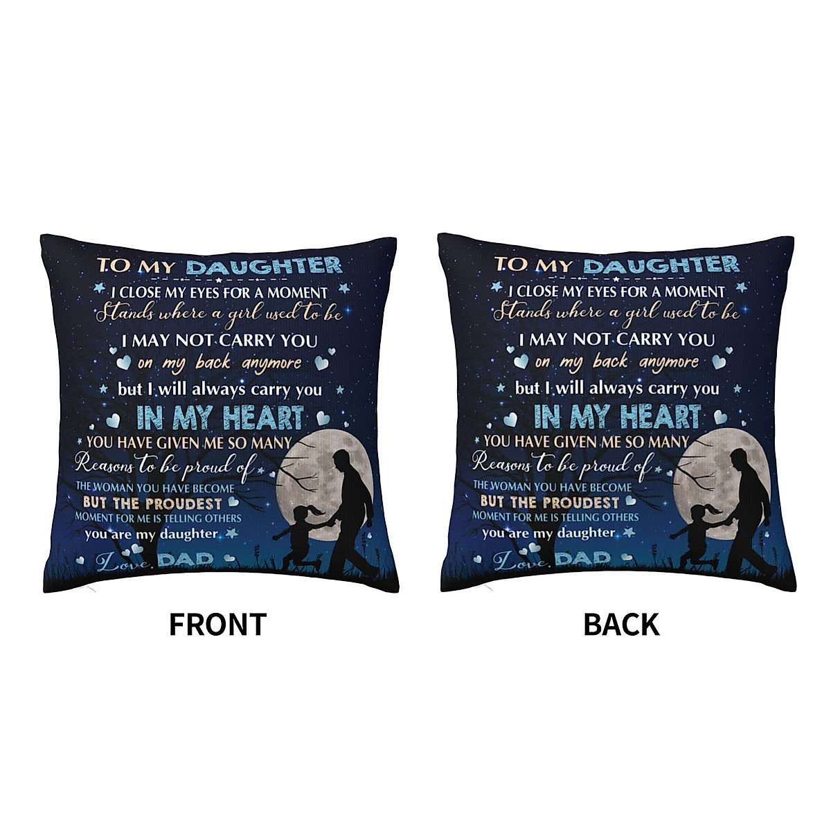 Dfaqehk Gifts for Daughter - Christmas Daughter Gifts from Dad - Father to Daughter Gift - Birthday Gifts for Daughter Adult - to My Daughter Xmas Graduation Gifts Throw Pillow Covers 18 x 18 Inch