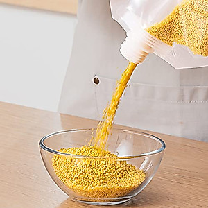 XIYAO 10 pack Grain Sealed Moisture-Proof Storage ,Washable Stand Up Food Storage Pouches ，Resealable Odor-Resistant Packaging Bags, Transparent Grain Storage Suction Bags with Funnel.