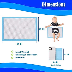 Abesto 100 Pack Baby Disposable Changing Pad Liners, 17 inches x 13 inches, Breathable Skin-Friendly, Leakproof Quick Drying, high Absorbent Diaper Changing Pads