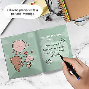 Mothers day gift, Anniversary Birthday Gift for Girlfriend Boyfriend, Husband Wife, Personalized Gift for Him Her, Reasons Why I Love You, Illustrated Fill-in-The-Blank