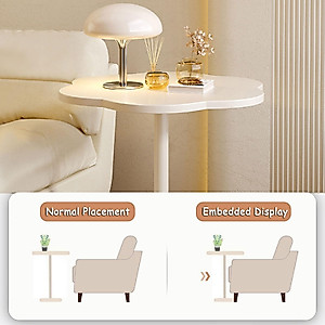 BxuxJar Cute End Table, Small Coffee Table Modern White Small Accent Table for Bedroom, Living Room, Small Spaces, Nursery