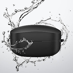 Compatible with Sony WF-1000XM4 Case, Lamshaw Protective Soft TPU Case with Keychain for Sony WF-1000XM4 Noise Canceling Truly Wireless Earbud (Black)