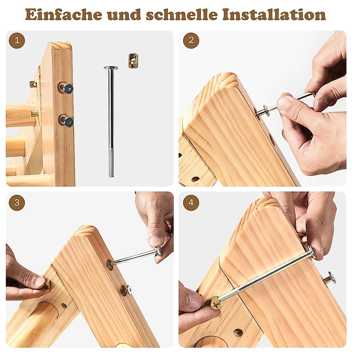 INFANS Kids Wooden Triangle Climber, Toddler Climbing Toys with 3 Different Climbing Ladders, Indoor Playful Climbing Toys with Stable Structure, Gift for 3+ Boys Girls