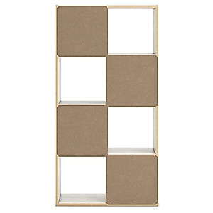 Signature Design by Ashley Aprilyn Farmhouse 8 Cube Storage Organizer or Bookcase, Whitewash