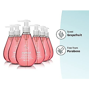 Method Gel Hand Soap, Pink Grapefruit, Biodegradable Formula, 12 Fl Oz (Pack of 6)