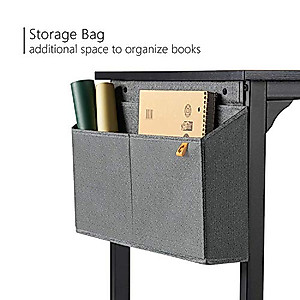 CubiCubi Computer Desk 47" Study Writing Table for Home Office, Modern Simple Style PC Desk, Black Metal Frame, Black