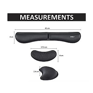 ZIBLY Gel Memory Foam Wrist Rest Keyboard and Mouse Set - Ergonomic Anti-Skid Non Slip Cushion Mouse Pad Wrist Support - Easy Typing, Pain Relief for Work from Home Gaming Computer Laptop